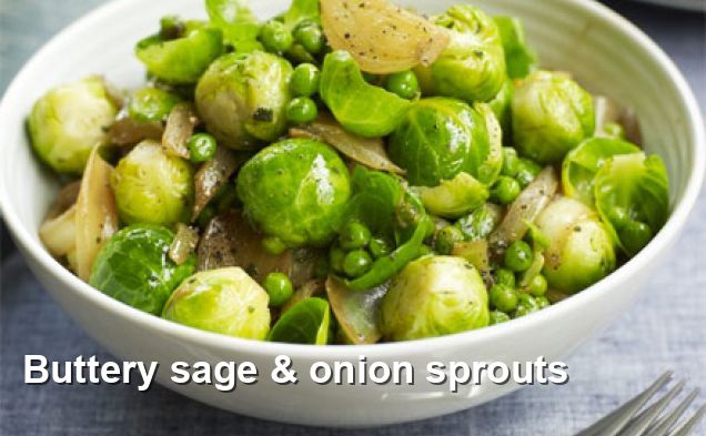 Buttery sage & onion sprouts - Gluten Free Recipes
